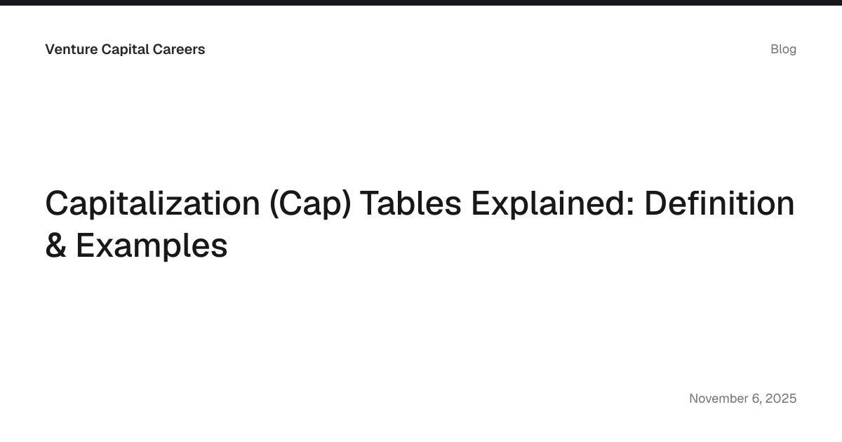 Capitalization (Cap) Tables Explained: Definition & Examples | Venture ...