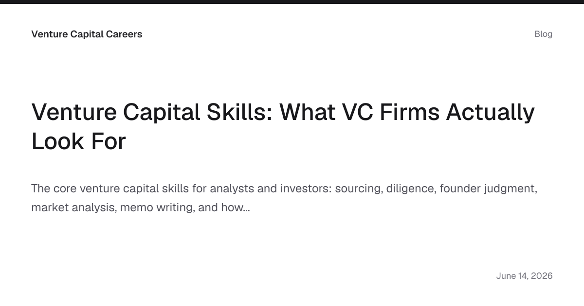 Venture Capital Skills: Essential Qualities for Success | Venture ...