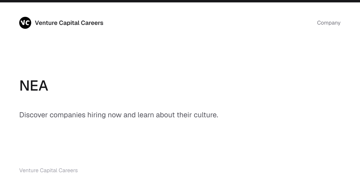 NEA | Venture Capital Careers
